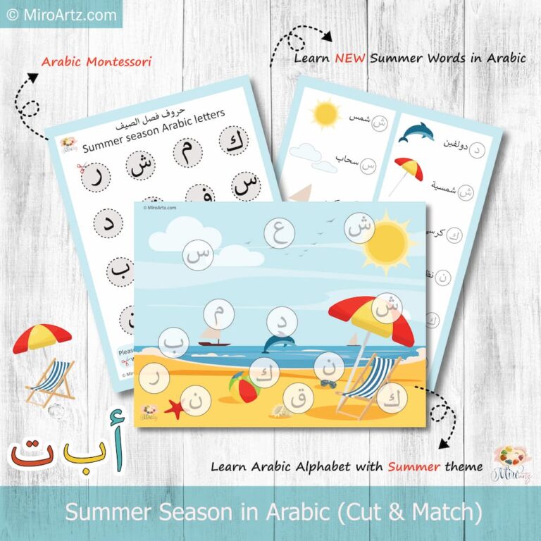 Printable Cut & Match Arabic Alphabet - Miro Artz